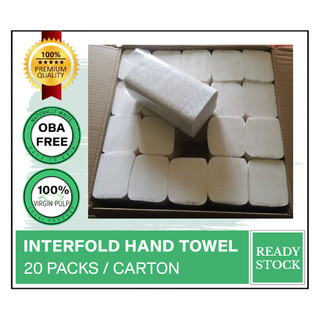 [20packs] Interfold Hand Towel Tissue 1ply | 100% VIRGIN PULP | Shopee ...