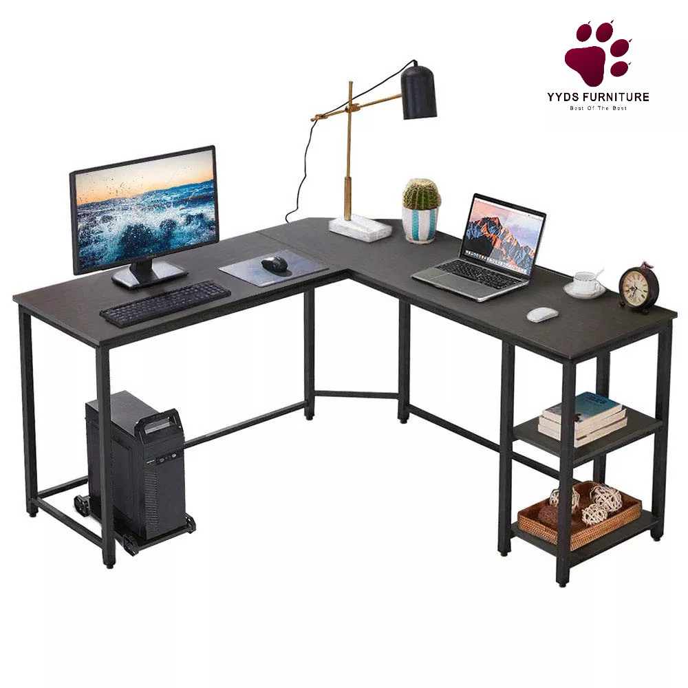 YYDS Computer Desk 150CM L Shape Table Office Table Study Desk Meja ...