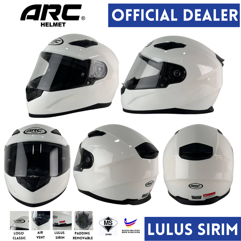 ARC Ritz Raptor White Fullface Single Visor 2024 💯 ORIGINAL | Shopee ...