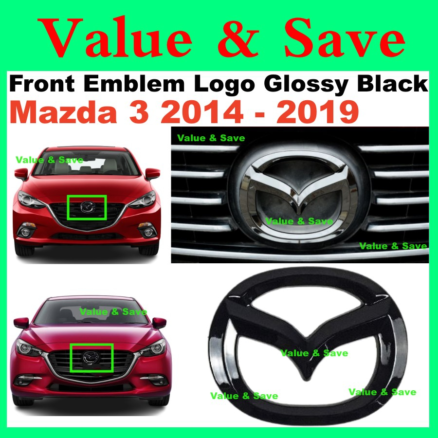 Mazda 3 BM BN 2014 - 2019 Glossy Black Carbon Fiber Trim Front Grille ...