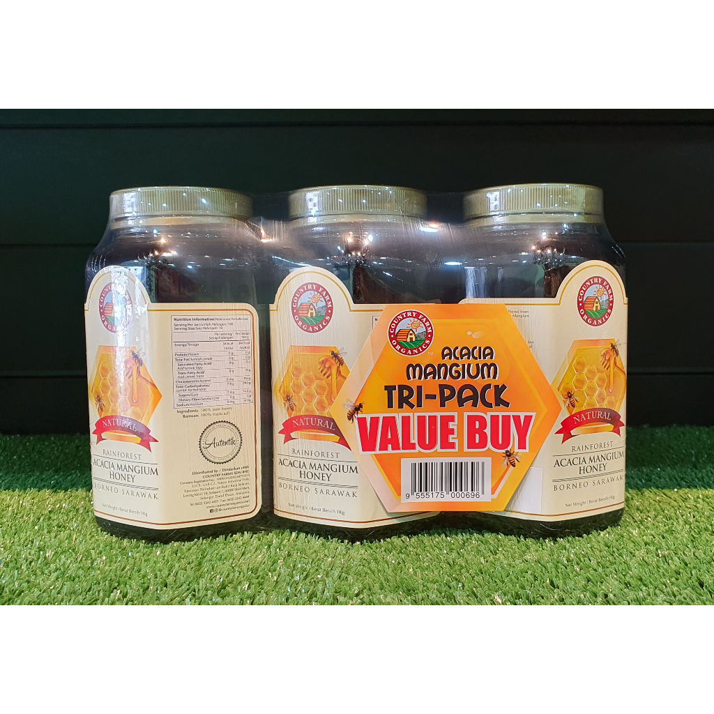 Country Farm Organics Natural Rainforest Acacia Honey (1 Kg x 3) - Halal | Shopee Malaysia