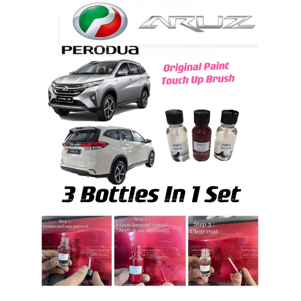 Perodua Aruz Paint Repair Kit Original Colour Touch Up Paint Combo Set ...
