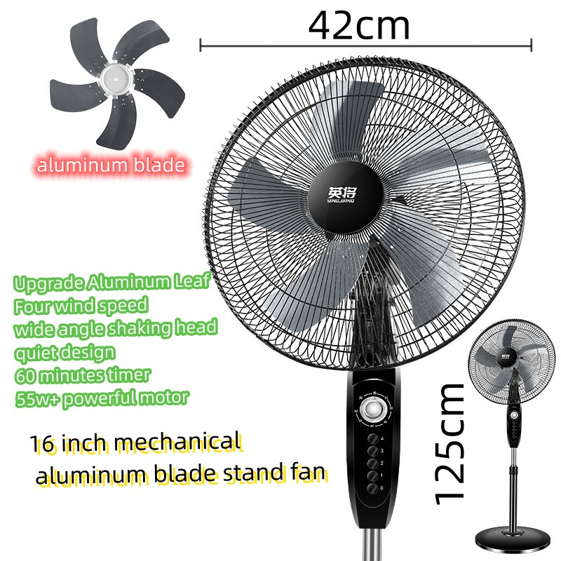 16 inch 5 matel blade stand fan 4 speed mechanical mode/Kipas berdiri 16 inci 5 daun aluminium ...