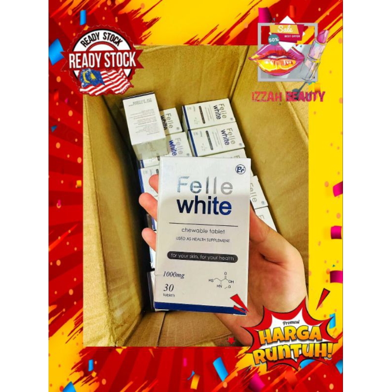 💯ORIGINAL🔥 FELLE WHITE CHEWABLE TABLET NEW 2023 | Shopee Malaysia