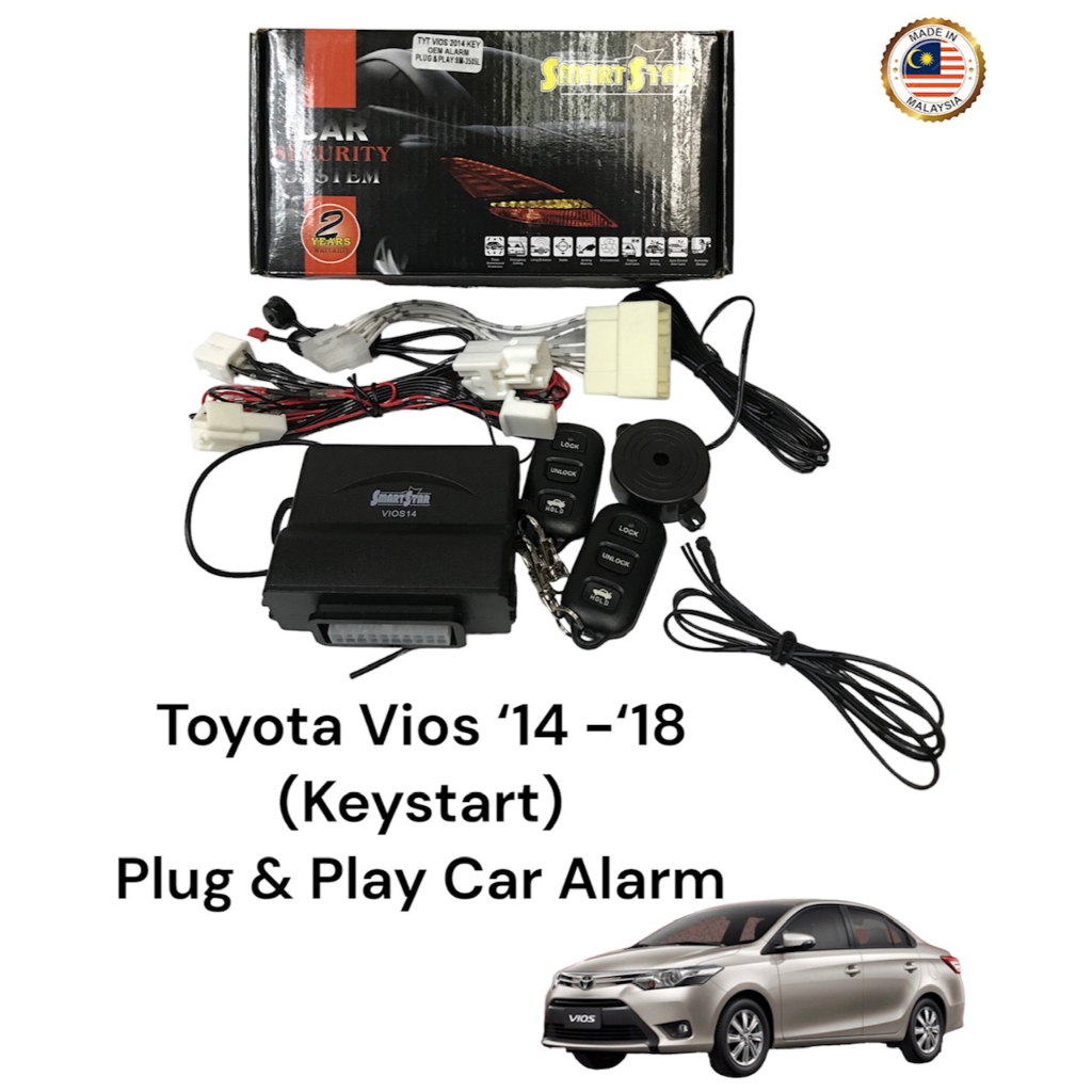 Toyota Vios 2014-2018 NCP 150 (Keystart) Plug & Play Car Alarm | Shopee ...