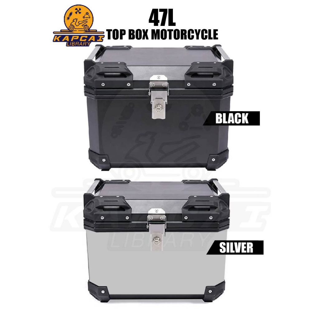 Water Proof Top Box 45L 47L 55L 65L Universal Box Aluminium Premium ABS Box Free Tapak Free ...