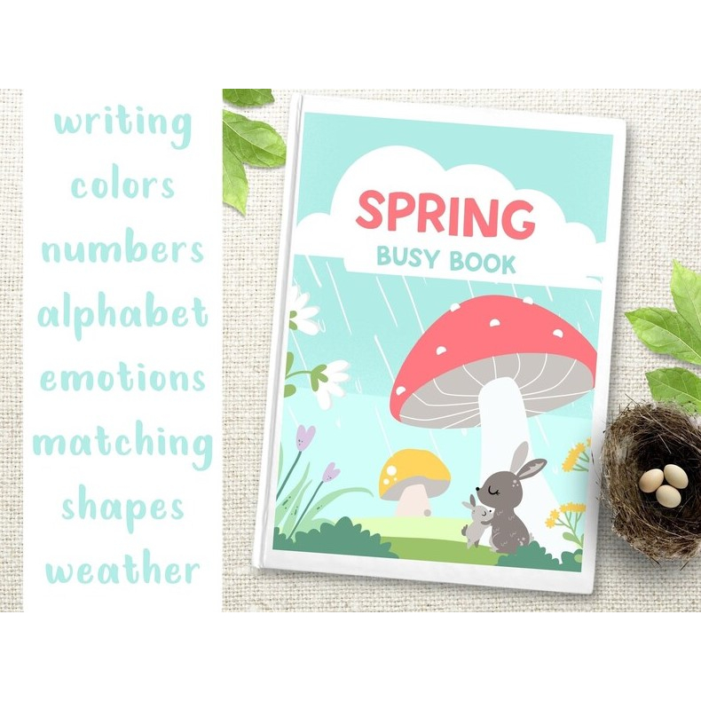 PDF] Spring Busy Quiet Book Home Learning Kids Printable Montessori ...