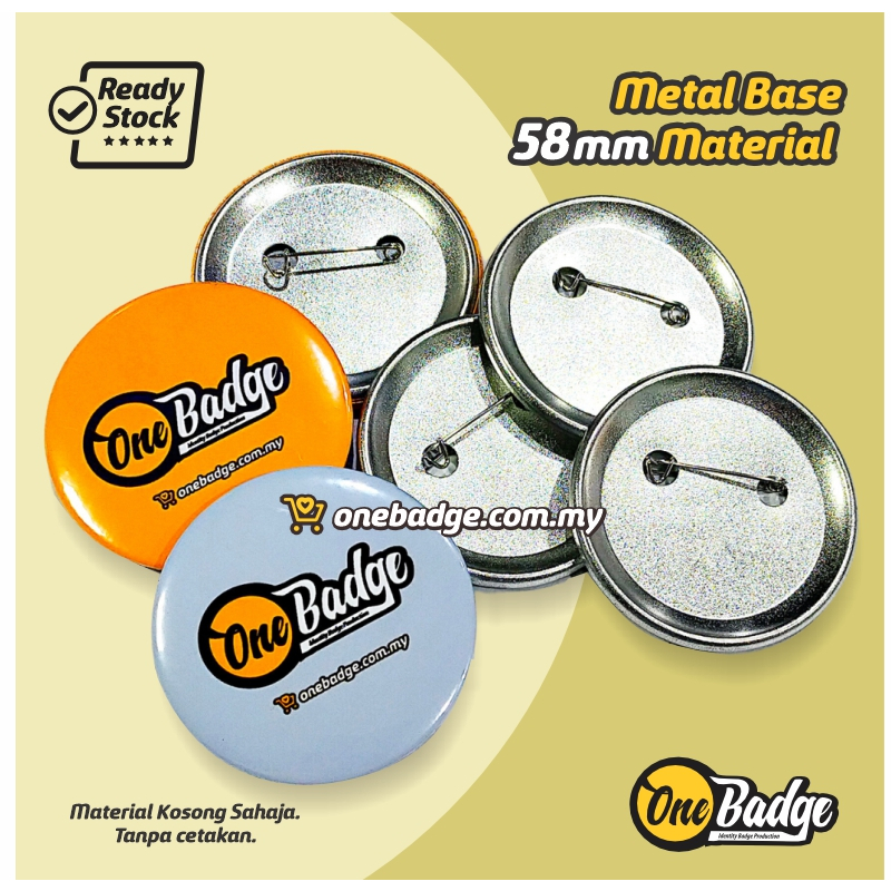 58mm Metal Base Button Badge Material (100pcs/pkt ) | Sand Blast Metal ...