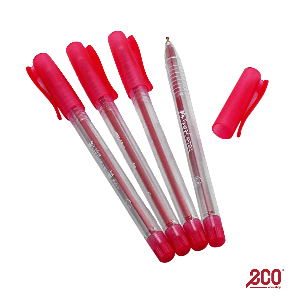 Faber-Castell Red Ball Pen 0.5mm (4pcs/pack) - AE-L010-T05-11 | Shopee ...