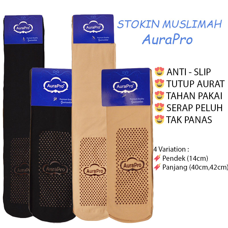 Stokin muslimah panjang pendek anti slip aurapro stoking muslimah ...