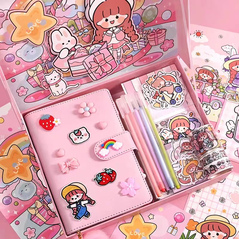 Aki DIY Loose Leaf Handbook Set/ PU Cover/ Cute Loose Leaf Handbook ...