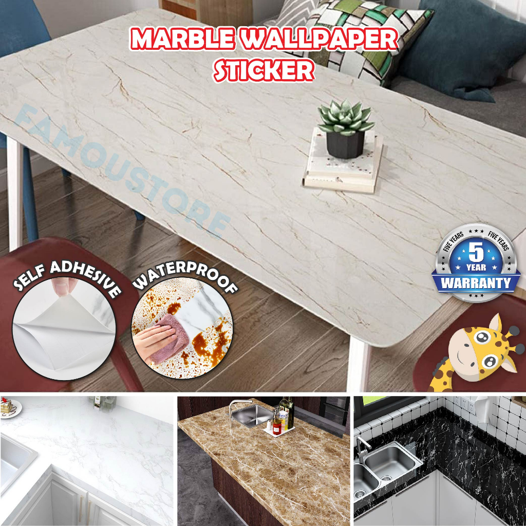 Self Adhesive Marble Wallpaper Sticker Vinyl Furniture Sticker ...