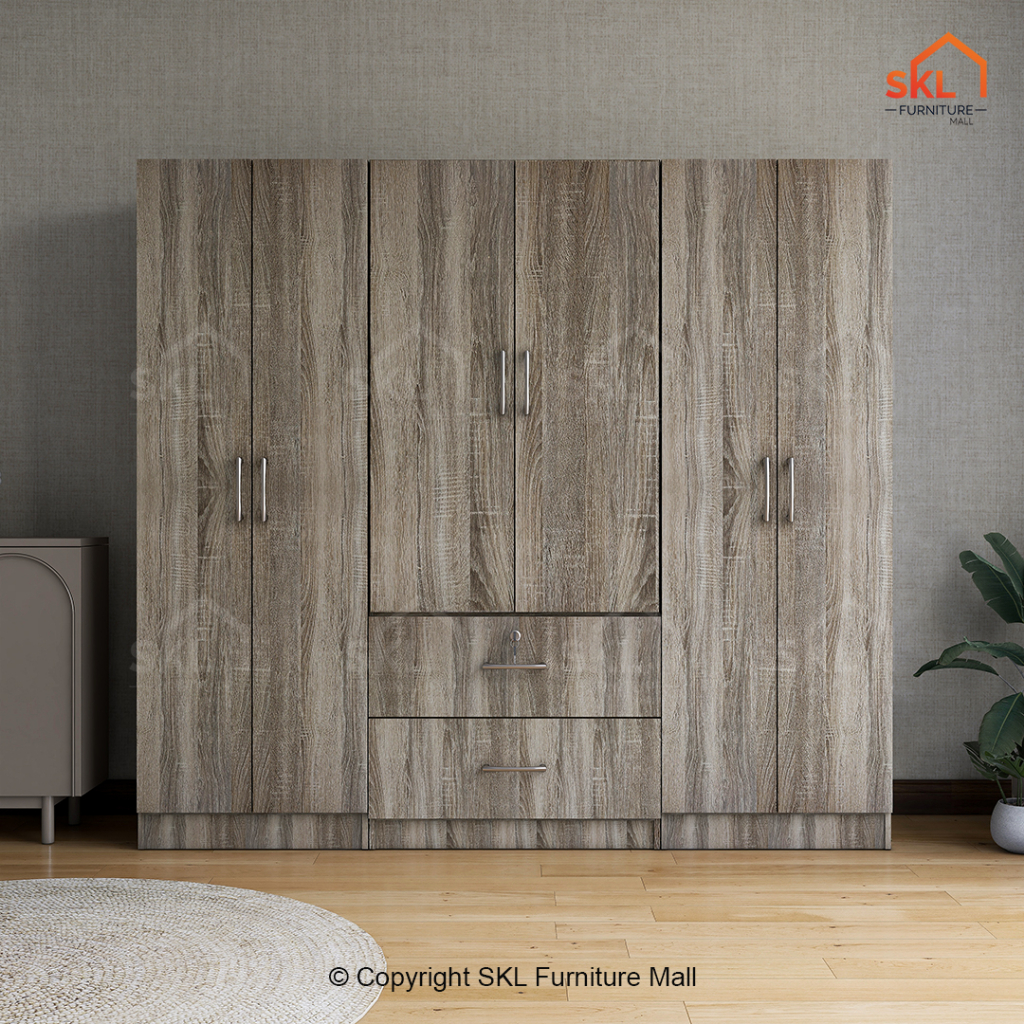 🔥 FAST SHIPPING 🔥HAZRI 2Mx6FT 6 DOOR WITH 2 DRAWERS WARDROBE / ALMARI ...