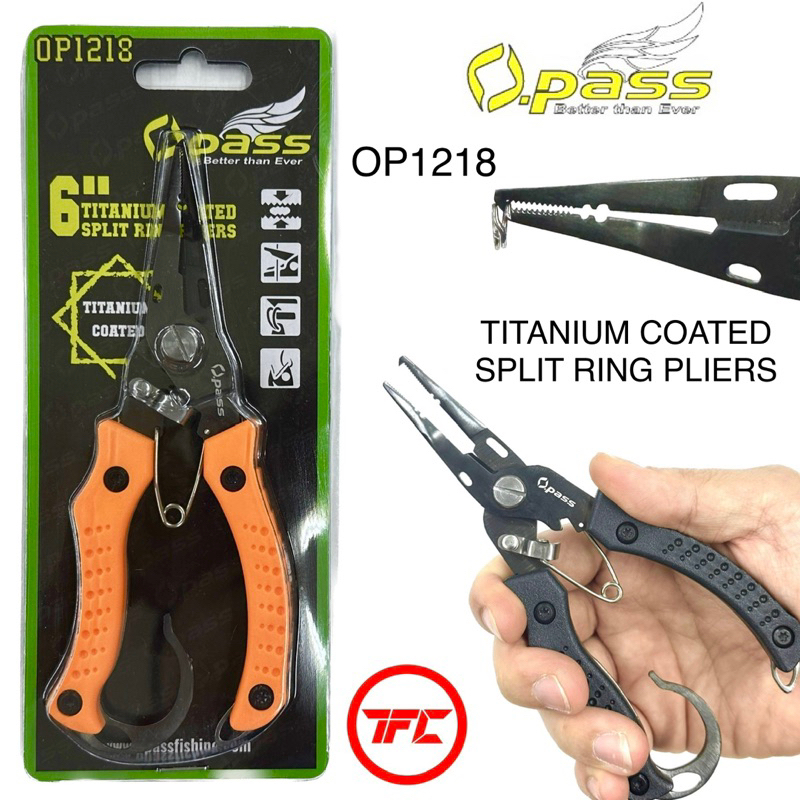 OPASS Titanium Coated Split Ring Plier OP1218 Opener Cutter Fishing ...