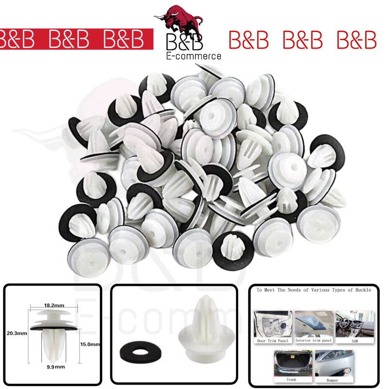 10PCS Car Styling Fender Door Card Trim Panel Clip Rivets Blue Auto ...