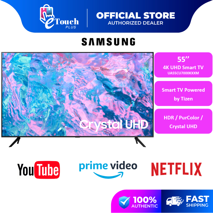 Samsung 55'' l 55 Inch CU7000 4K Crystal UHD Smart TV UA55CU7000KXXM ...