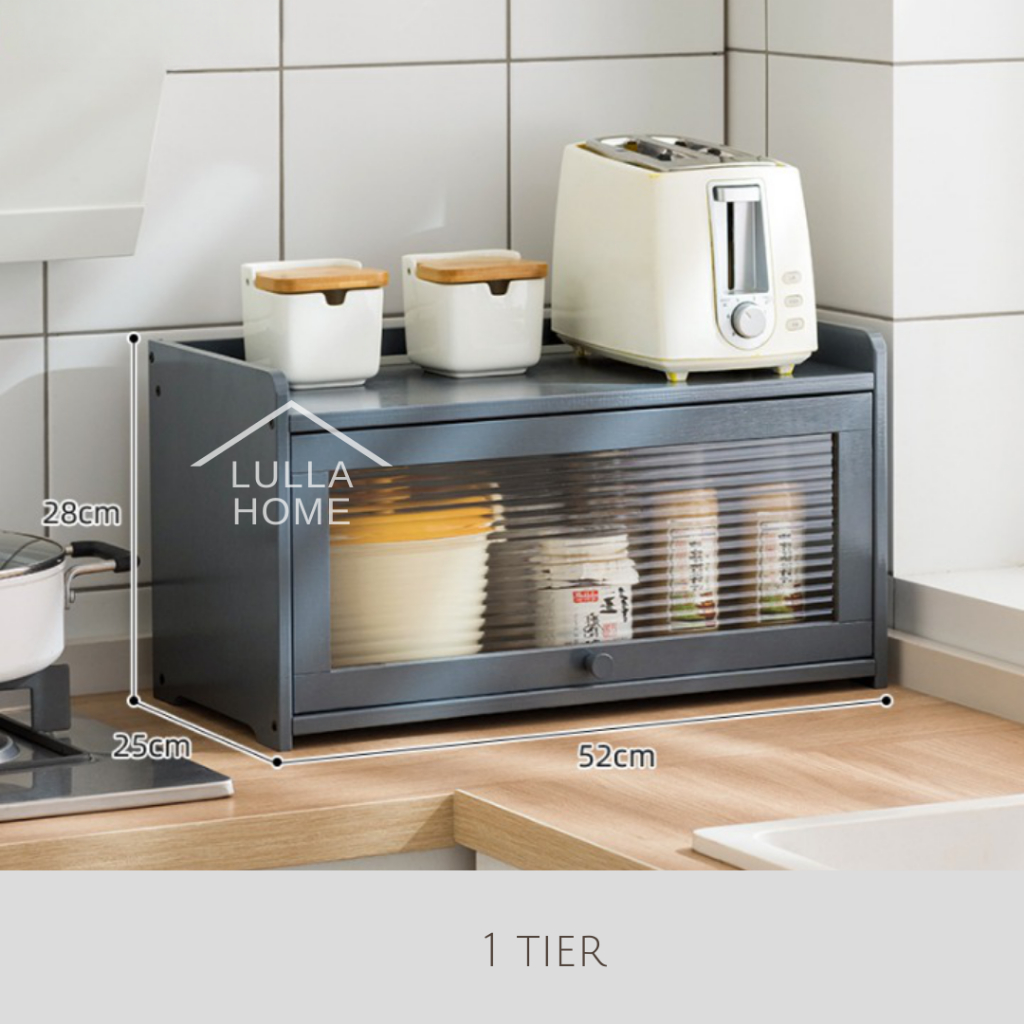 LullaHome Minimalist Muji Nordic Bamboo Cabinet Kitchen Pantry ...