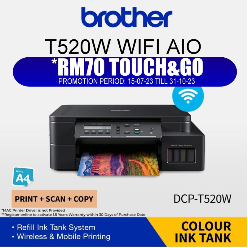 BROTHER DCP-T220 / DCP-T420W / DCP-T520W / T720DW WIFI 3 IN 1 WIFIINK ...