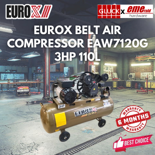 Eurox Air Compressor EAW7120G 3Hp 110Liter ( Belt Air Compressor) | Shopee Malaysia