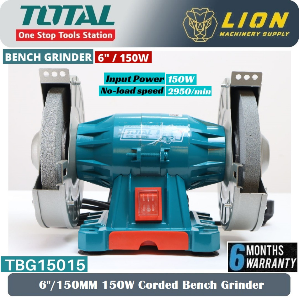 TOTAL 6"/150mm 150W Corded Bench Grinder TBG15015 - Heavy Duty - 6 ...