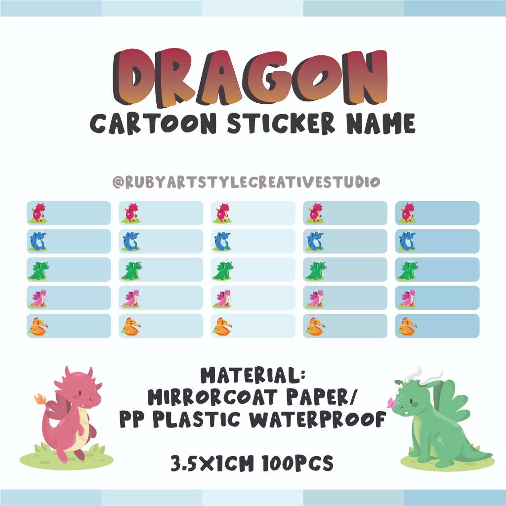 👩🏻‍🎓👨🏻‍🎓 𝐃𝐑𝐀𝐆𝐎𝐍 𝐒𝐄𝐑𝐈𝐄𝐒 Cartoon Name Sticker 200pcs 👩🏻‍🎓👨🏻‍🎓 卡通姓名贴纸 ...
