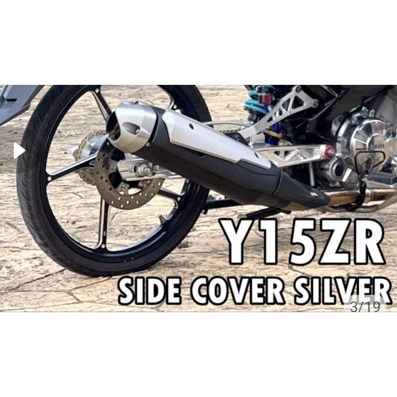 Y15ZR SILVER Protector Exhaust Ekzos Cover Vietnam Muffler Side Cover ...