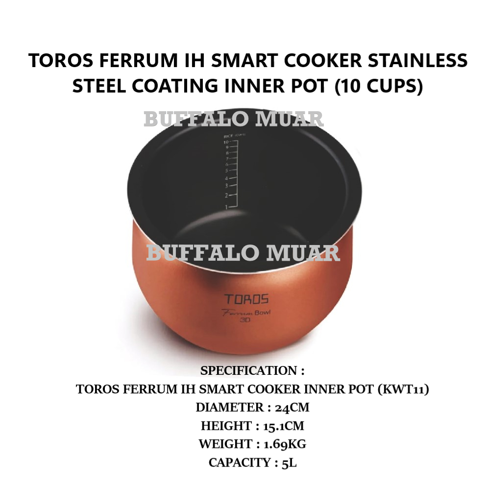 KWT11 TOROS FERRUM IH SMART COOKER STAINLESS STEEL COATING INNER POT ...