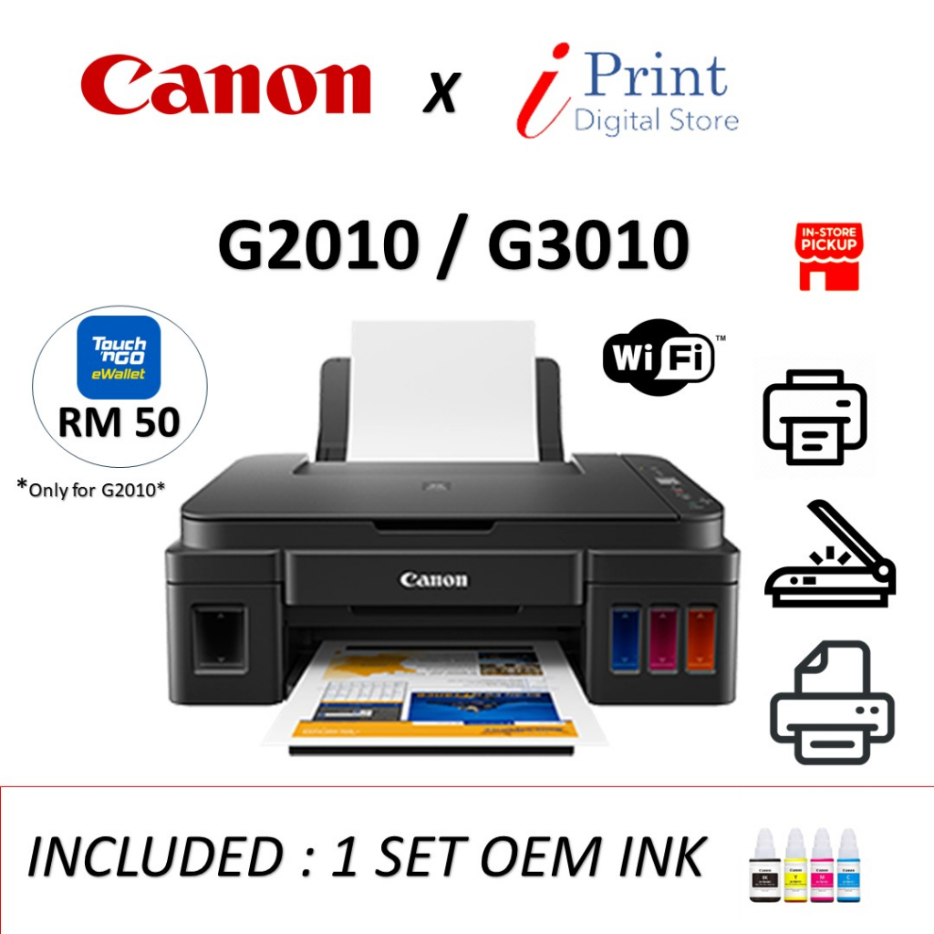 CANON G2010 / G3010 ALL-IN-ONE PRINTER [ PRINT/SCAN/COPY/WIFI] | Shopee ...