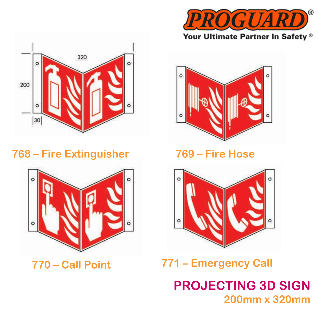 PROGUARD Fire Projecting 3D Signage I Fire Extinguisher I Fire Alarm I ...