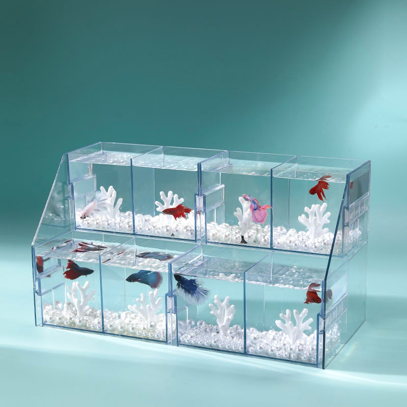 Desktop Betta Tank Transparent Plastic Small Household Mini Fish Bowl ...