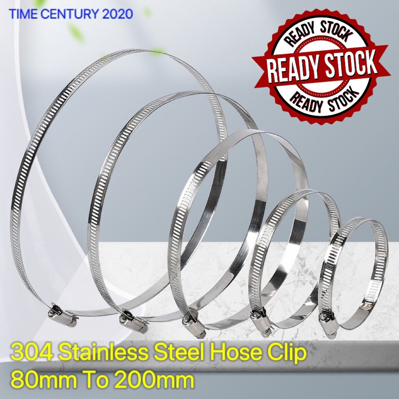 304 Stainless Steel Hose Clip Clamp Adjustable Hose Pipe Clips Fastener ...