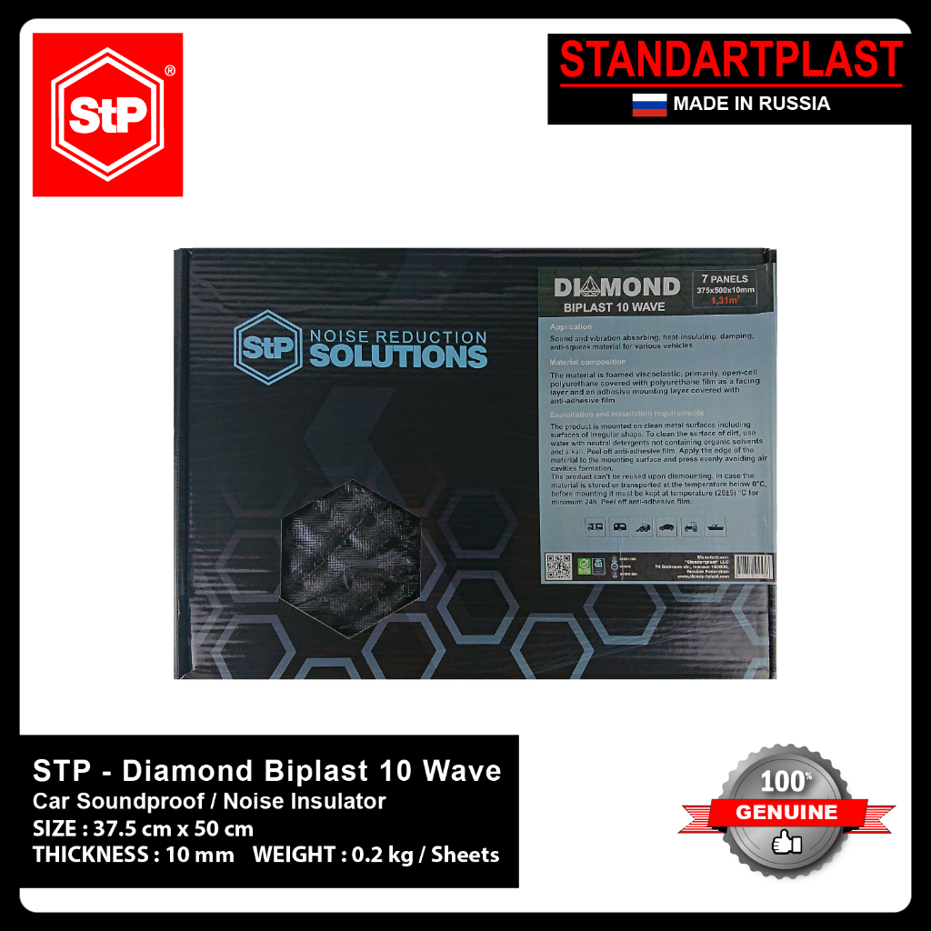STP - Diamond Biplast 10 Wave Car Soundproof / Noise Insulator (37.5 cm ...