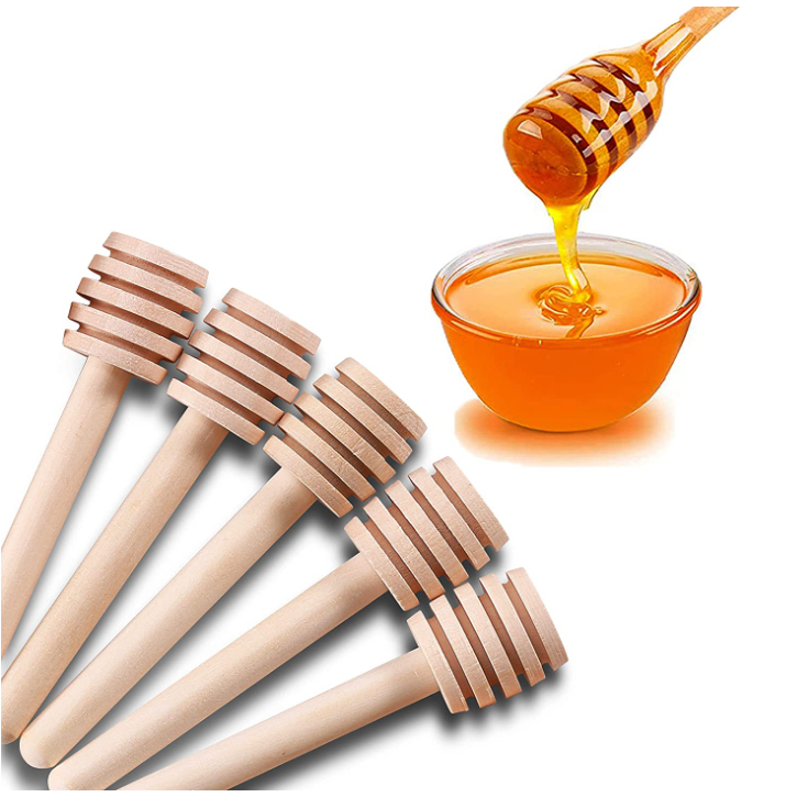 1 Pc Honey Dipper Stick Wooden Honeycomb Sticks Honey Jar Stirrer Syrup ...