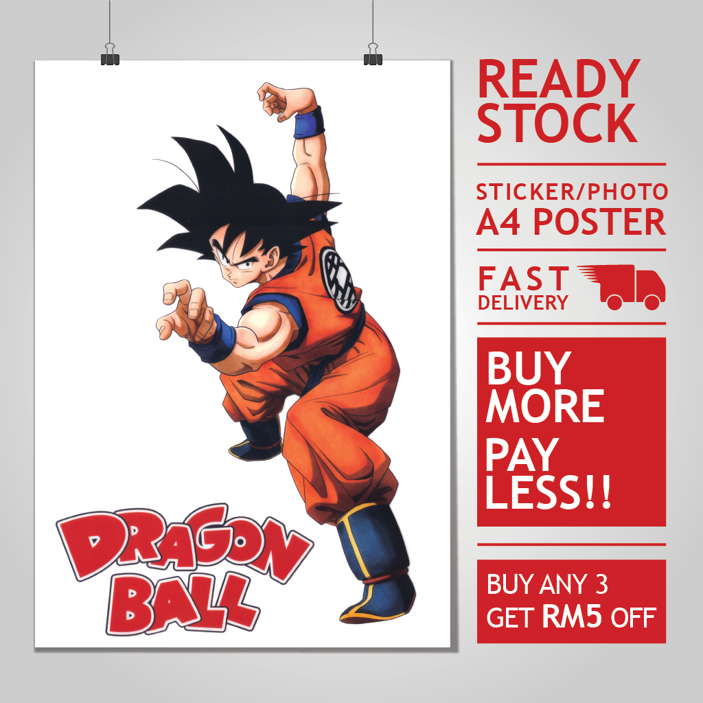 (READY STOCK) Dragon Ball A4 Photo Poster/Sticker | Goku #1 | A4 Photo ...