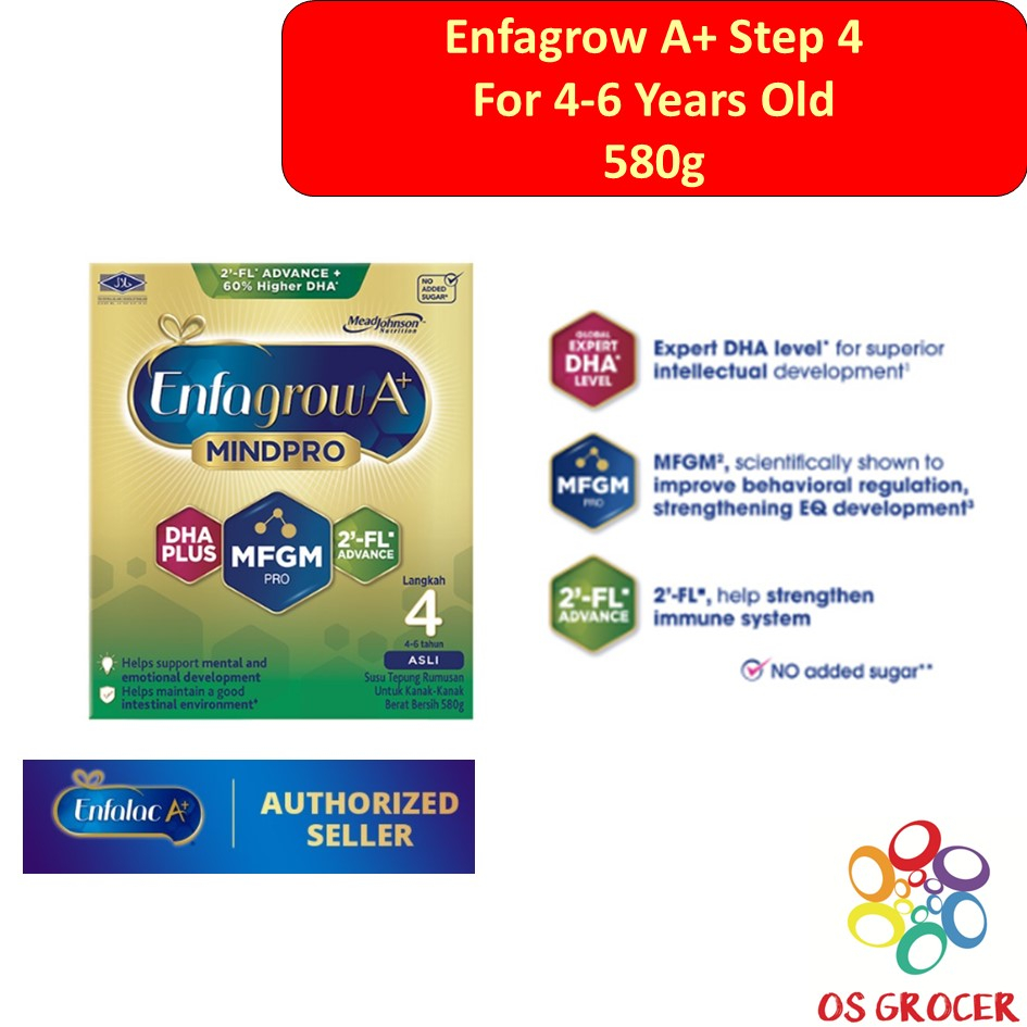 🎈RM52.10🎈 Enfagrow A+ Step 4 Original / Vanilla Flavour 580g | Shopee ...