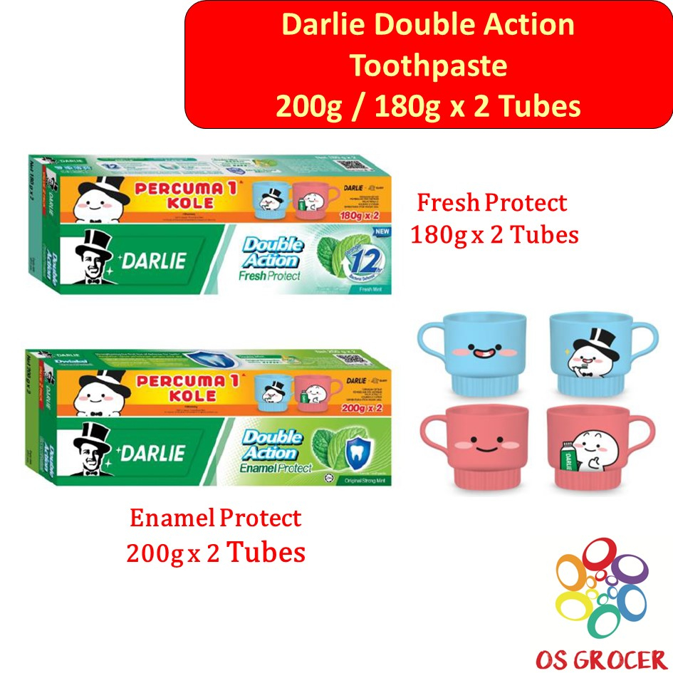 Darlie Multi Care Toothpaste 180g x 2 Tube Free Quby Cup | Shopee Malaysia