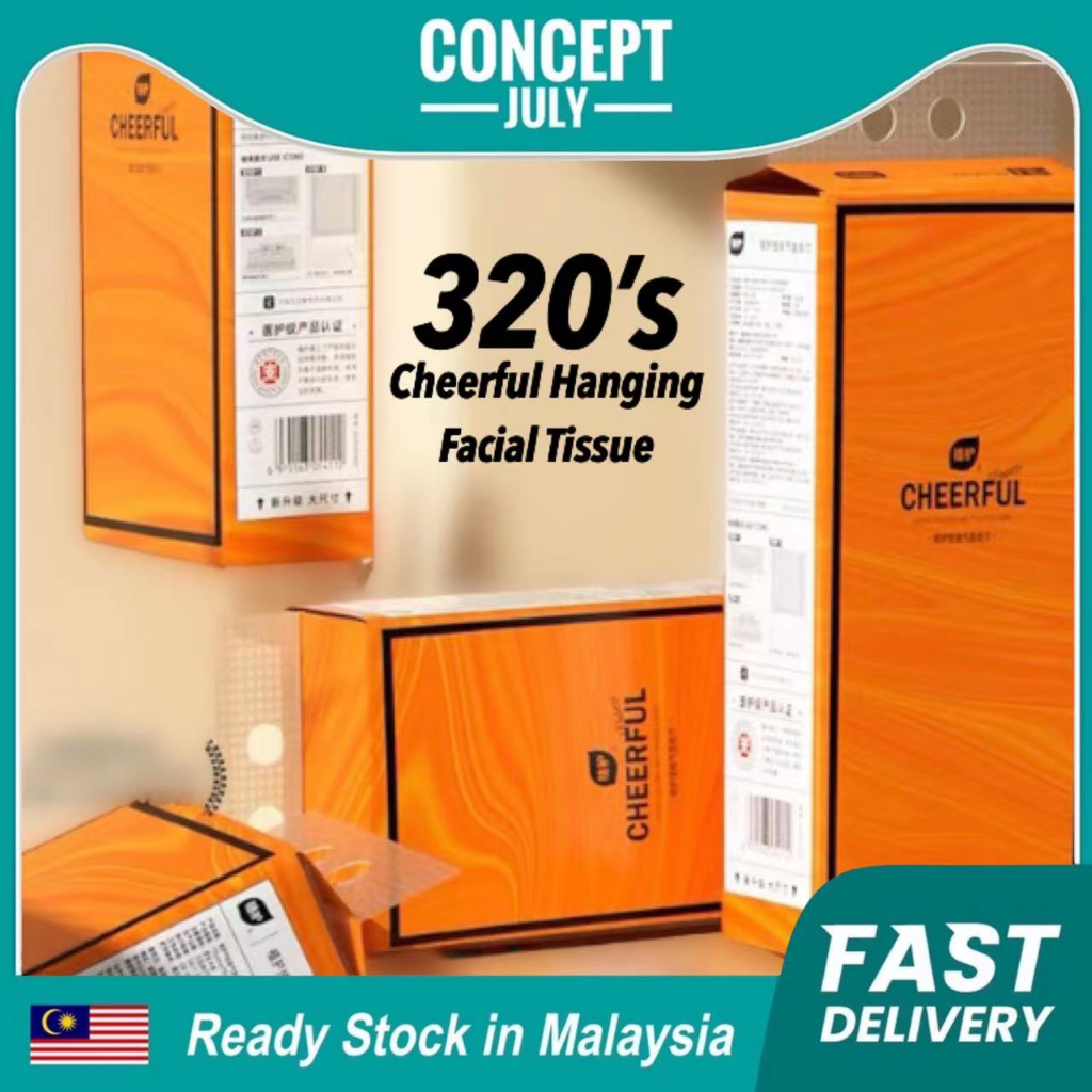 4 Ply 320's Cheerful Facial Tissue Hanging Pull Down Type Facial Tissue ...
