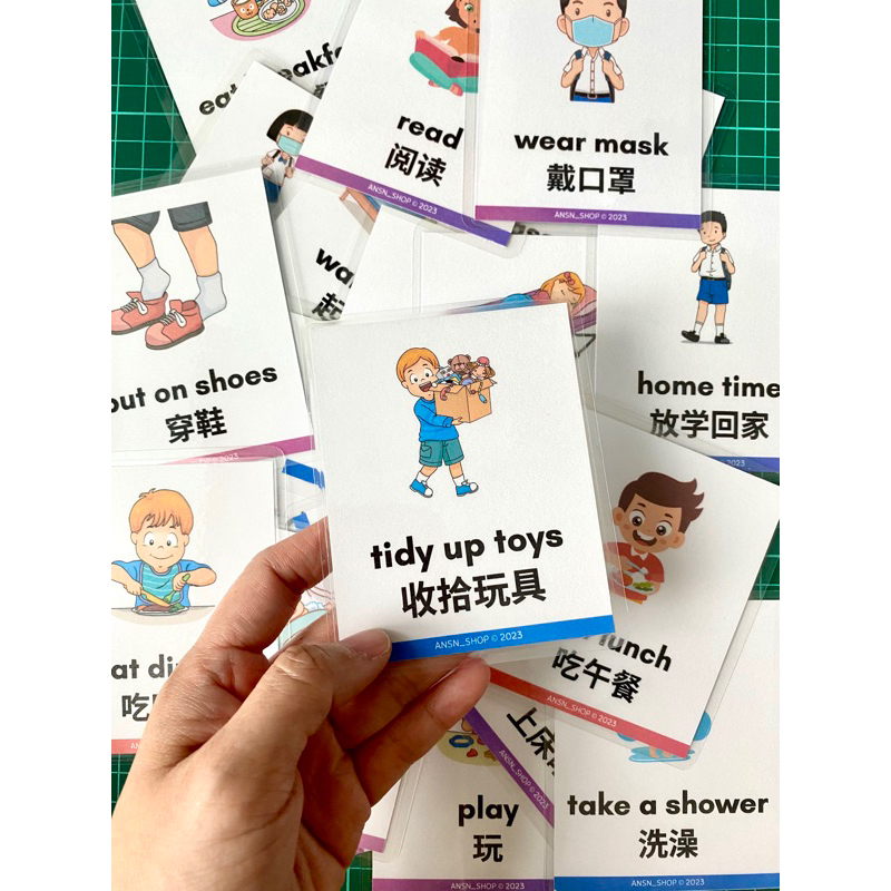 Daily Routine Flashcards / Customize / Harian Kad / Speech Therapy ...