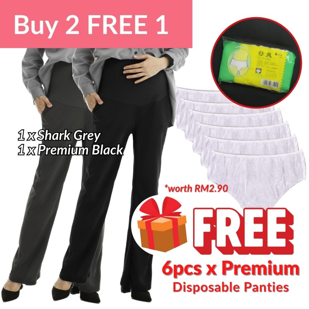 SummerGlitz Maternity Pants Ironless Straight Cut Work Pants Pregnant ...