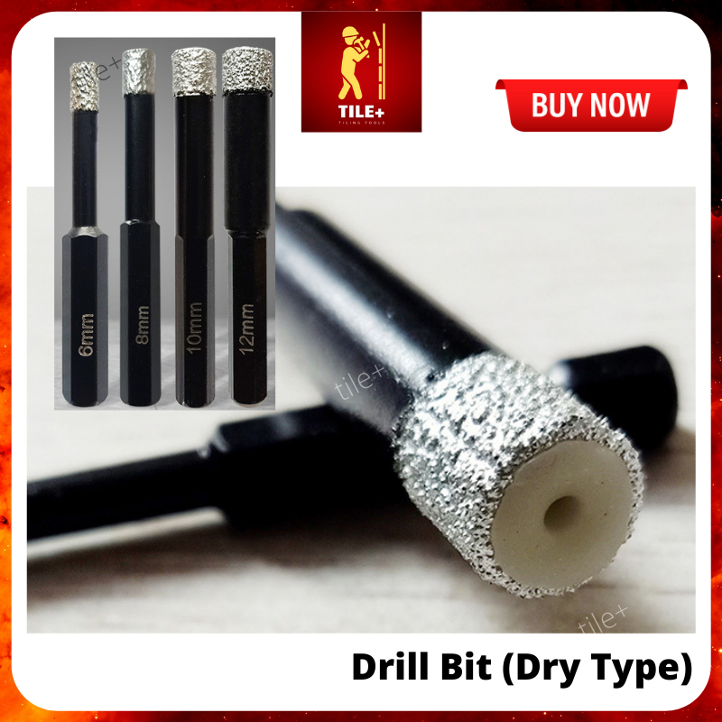 Tile+ Drill Bit With Coolant 6mm 8mm 10mm 12mm dry Brazed Diamond Granite Concrete | Shopee Malaysia