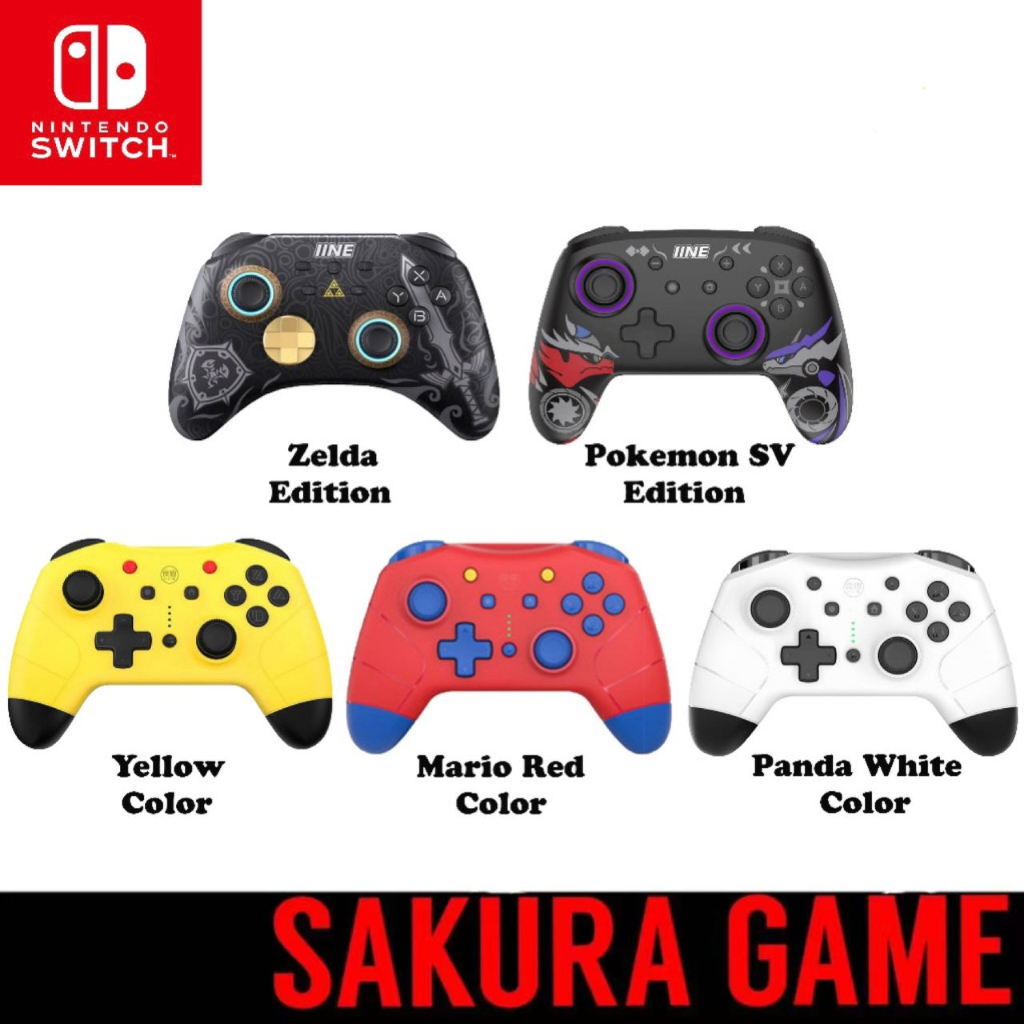 IINE Nintendo Switch Wireless Pro Controller Mario Red/Yellow/Panda ...