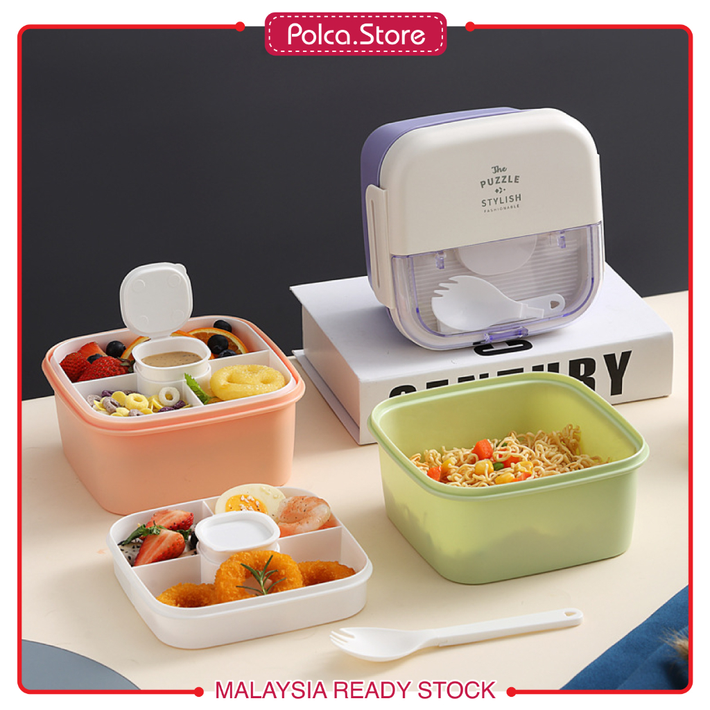 Portable Student Lunch Box Microwave Safe Bento Box With Spoon Bekas ...