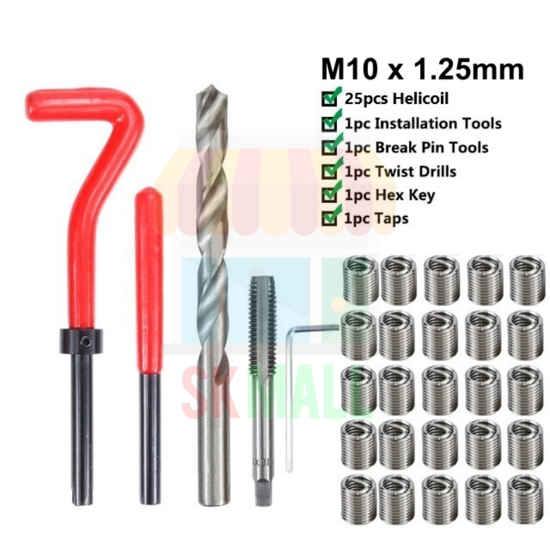 30pcs Thread Repair Insert Tool Kit M5 M6 M8 M10 M12 M14 Restoring ...