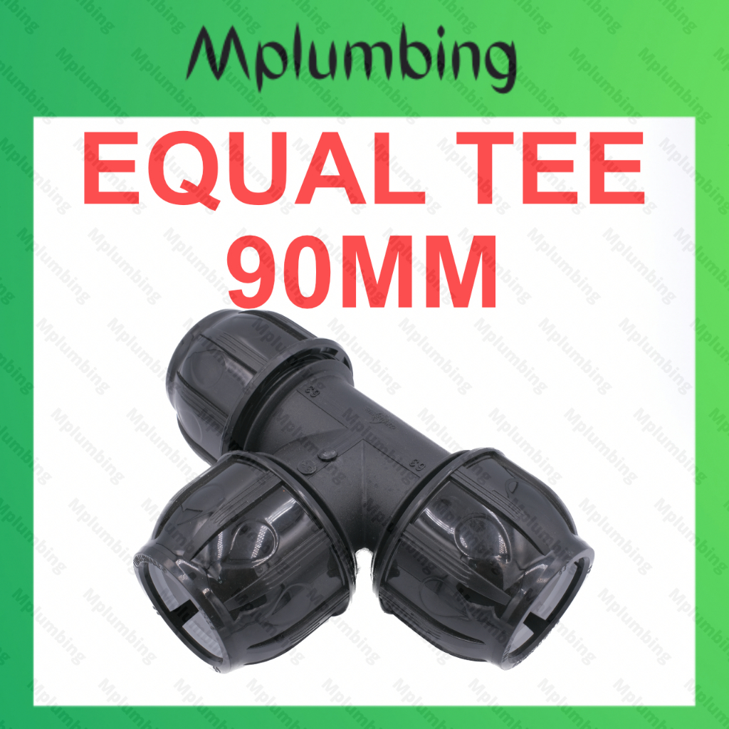 EQUAL TEE 90MM / 3" HDPE POLYPIPE TEECONNECTOR PEMYAMBUNG POLI ET ...