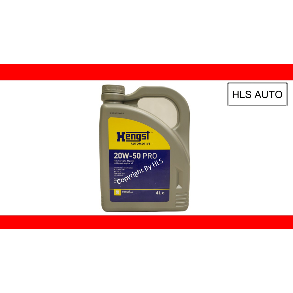 HENGST 20W-50 SJ/CF ENGINE OIL (4L) | Shopee Malaysia