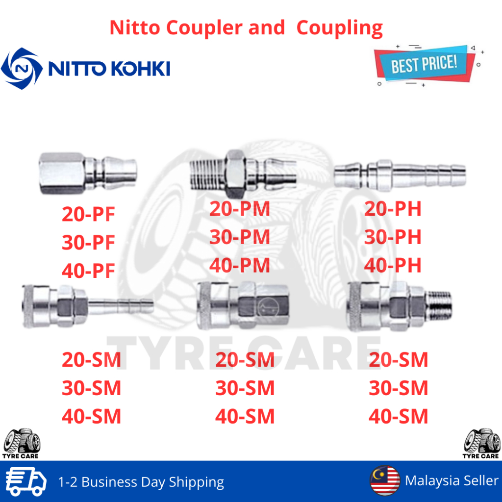 NITTO KOHKI Hi Cupla Air Coupler/ Coupling [100% ORIGINAL]; Made in Japan; Air Hose Coupler ...