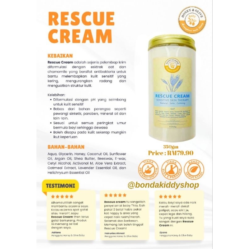 Rescue Cream (350ml) Lotion Eczema Kulit Gatal Radang Ekzema Gegata ...