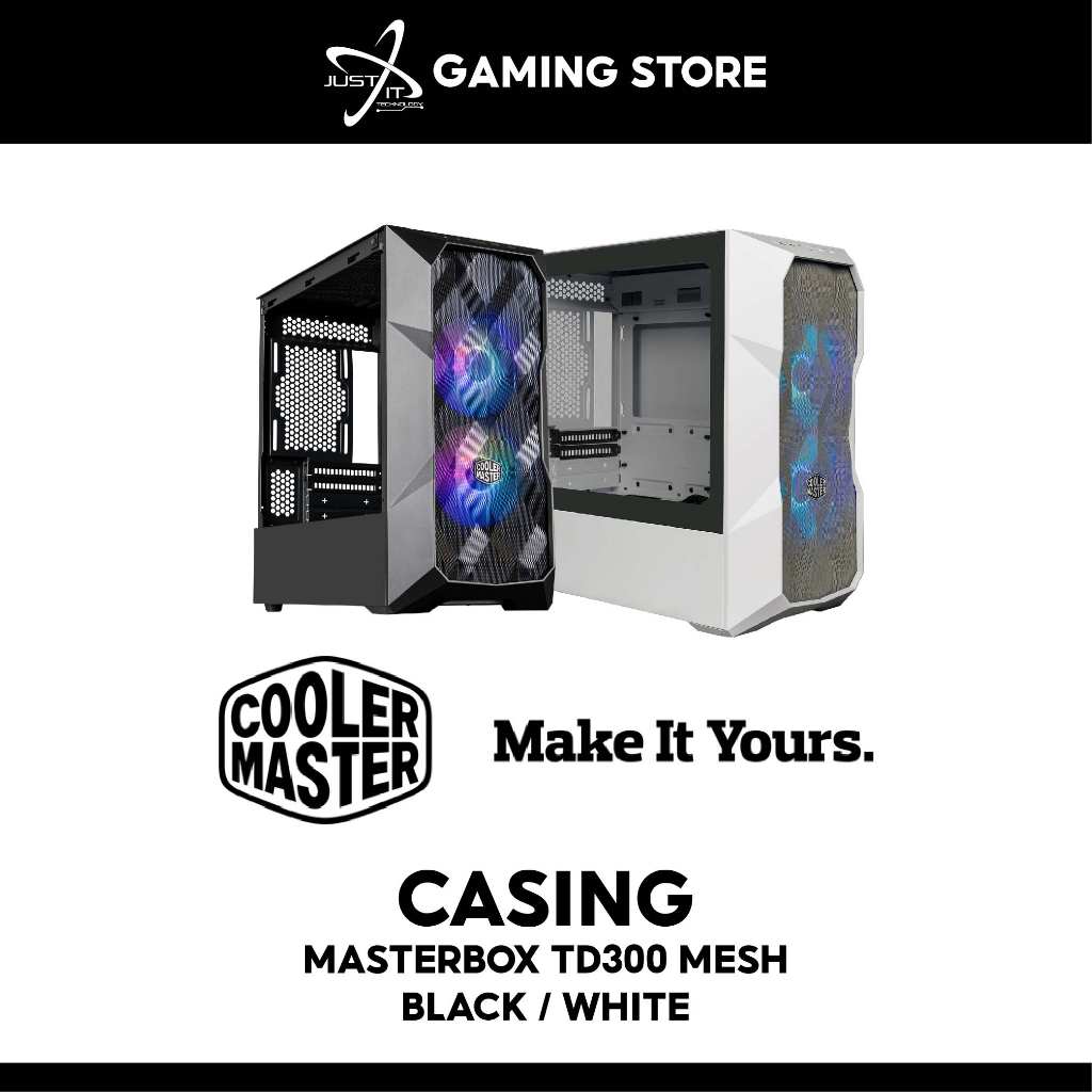 COOLER MASTER TD300 MESH MINI TOWER MATX CASING ( BLACK / WHITE ...