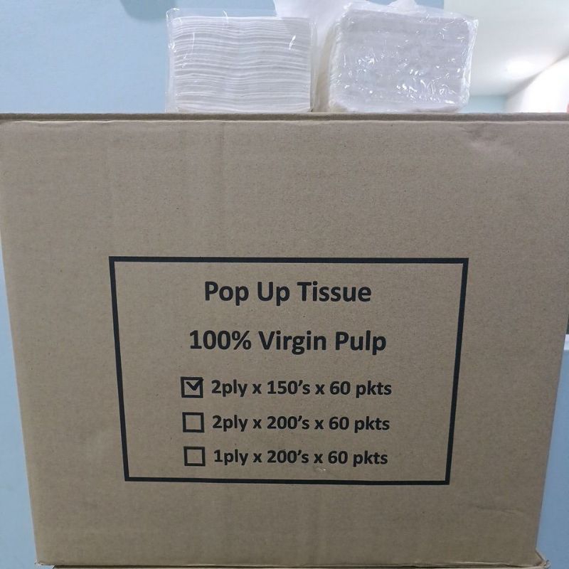 60 Packs 2 ply Premium Pop Up Tissue / Hygiene Tissues Embossed / Extra ...