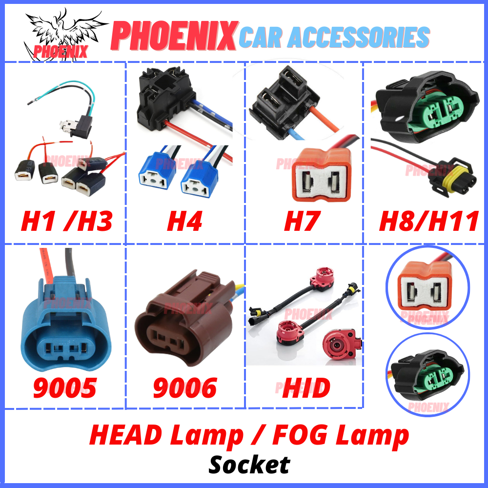 1Pcs★ HEAD FOG Lamp Bulb Socket Adapter Wiring Harness H1 H3 H4 H7 H8 ...